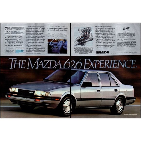 Mazda | Art | 985 Mazda 626 Deluxe Sports Sedan Car 2 Page Vintage ...